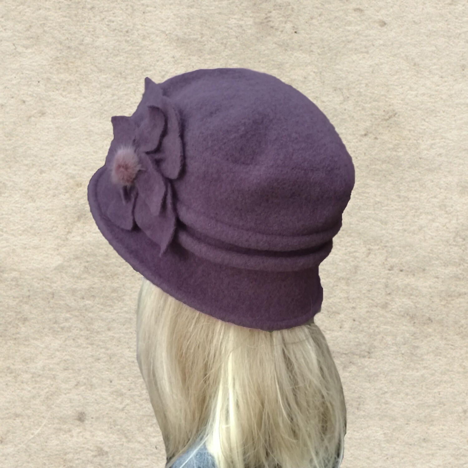 Women's Felted Hat Black Felt Wool Hat Winter Women Hat - Etsy