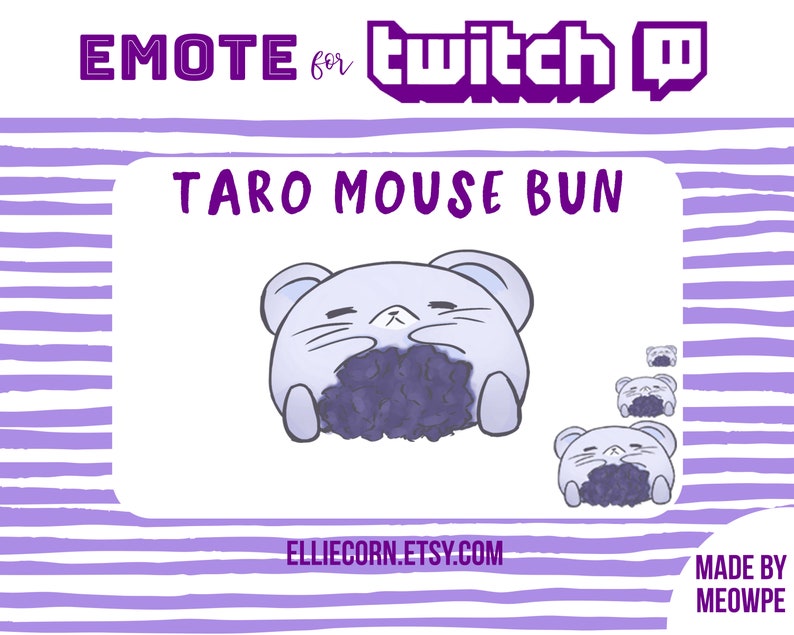 Twitch Emote Cute Taro Mouse Bun - Etsy