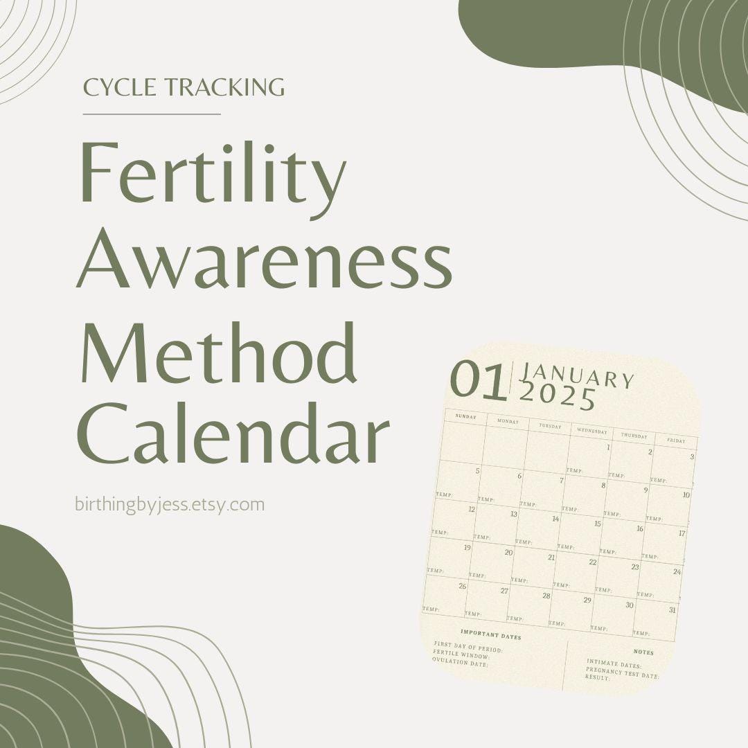 Fertility/ovulation Tracking Calendar - Etsy