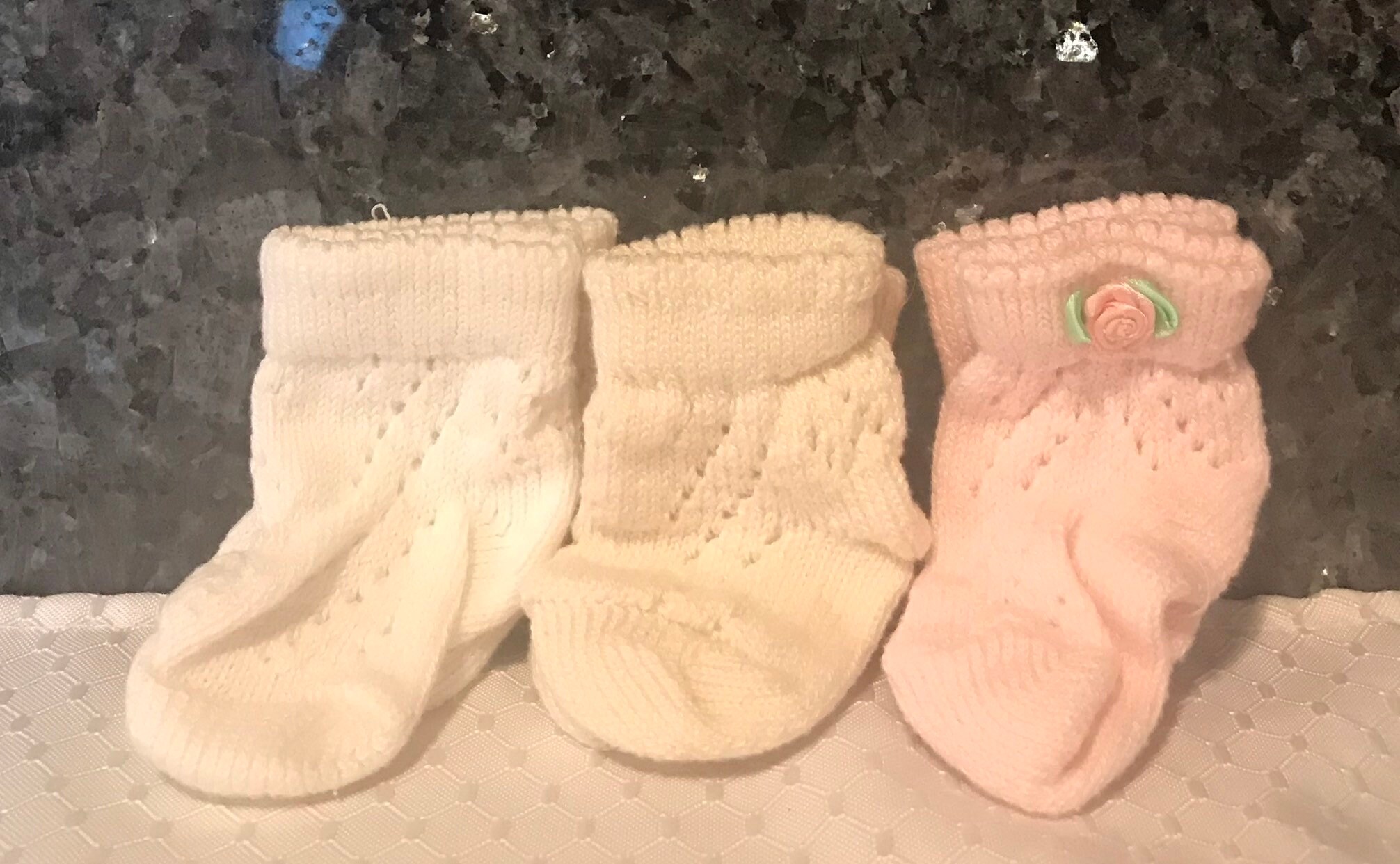 Infant Girls Small Knitted Socks Set of 3