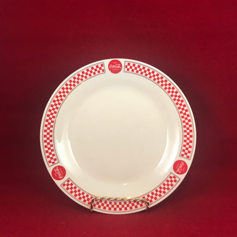 Coca Cola Red & White Checkered Salad/dessert Plates Set of 3 - Etsy