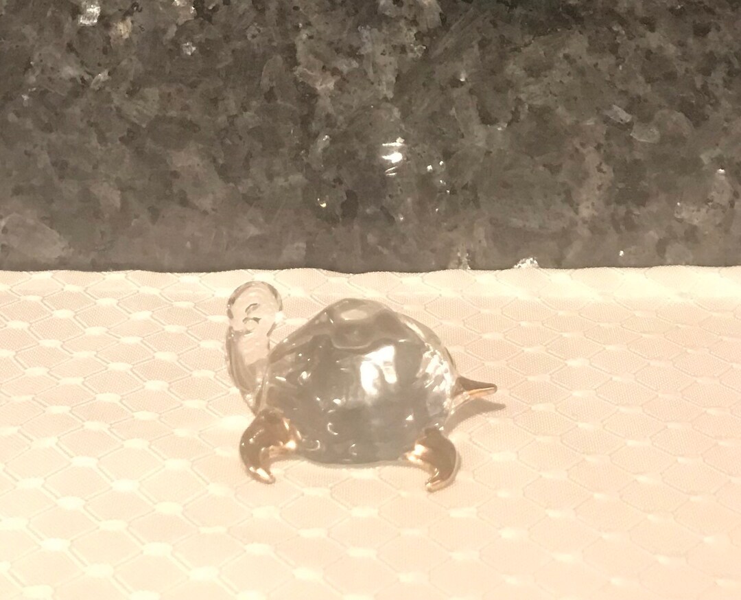 Vintage Glass Sea Turtle Figurine - Etsy