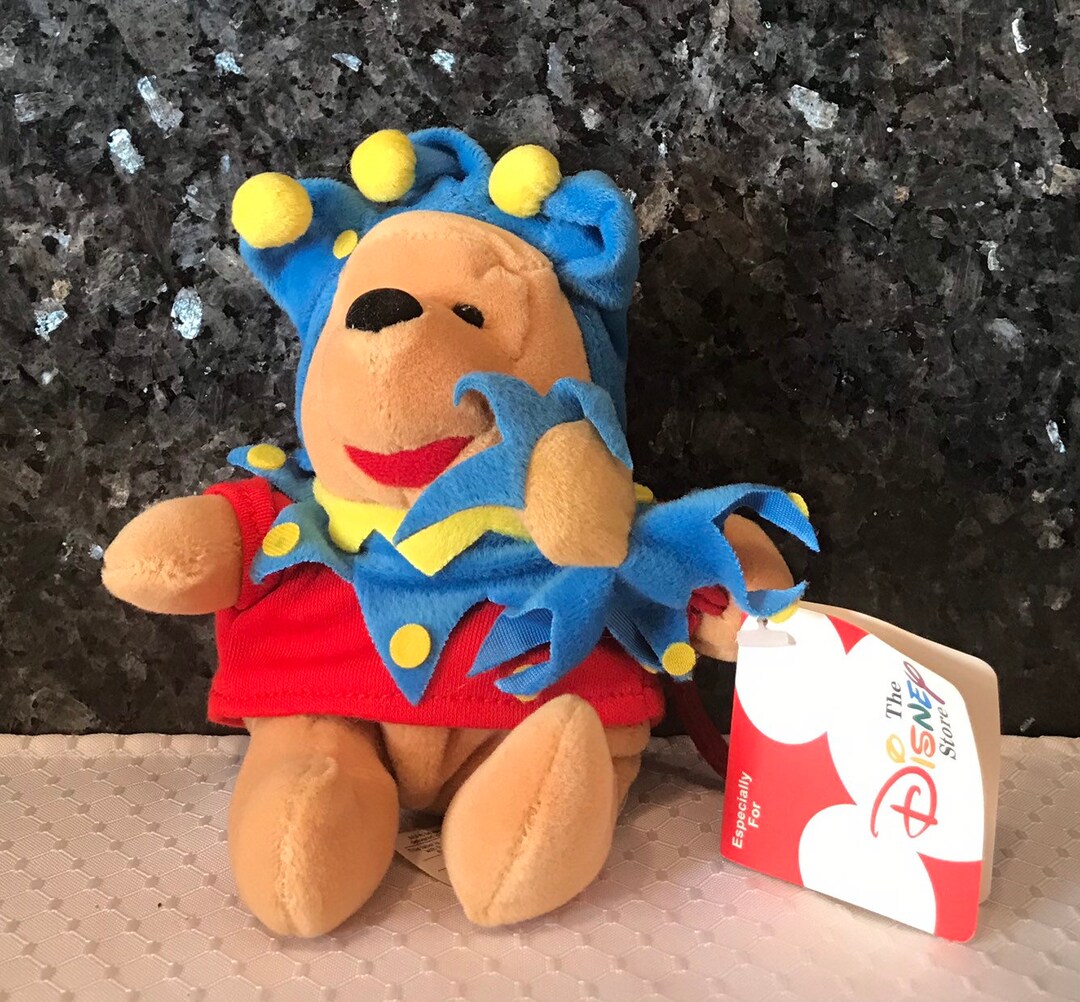 Winnie the Pooh jester Pooh Mini Bean Bag Plush - Etsy