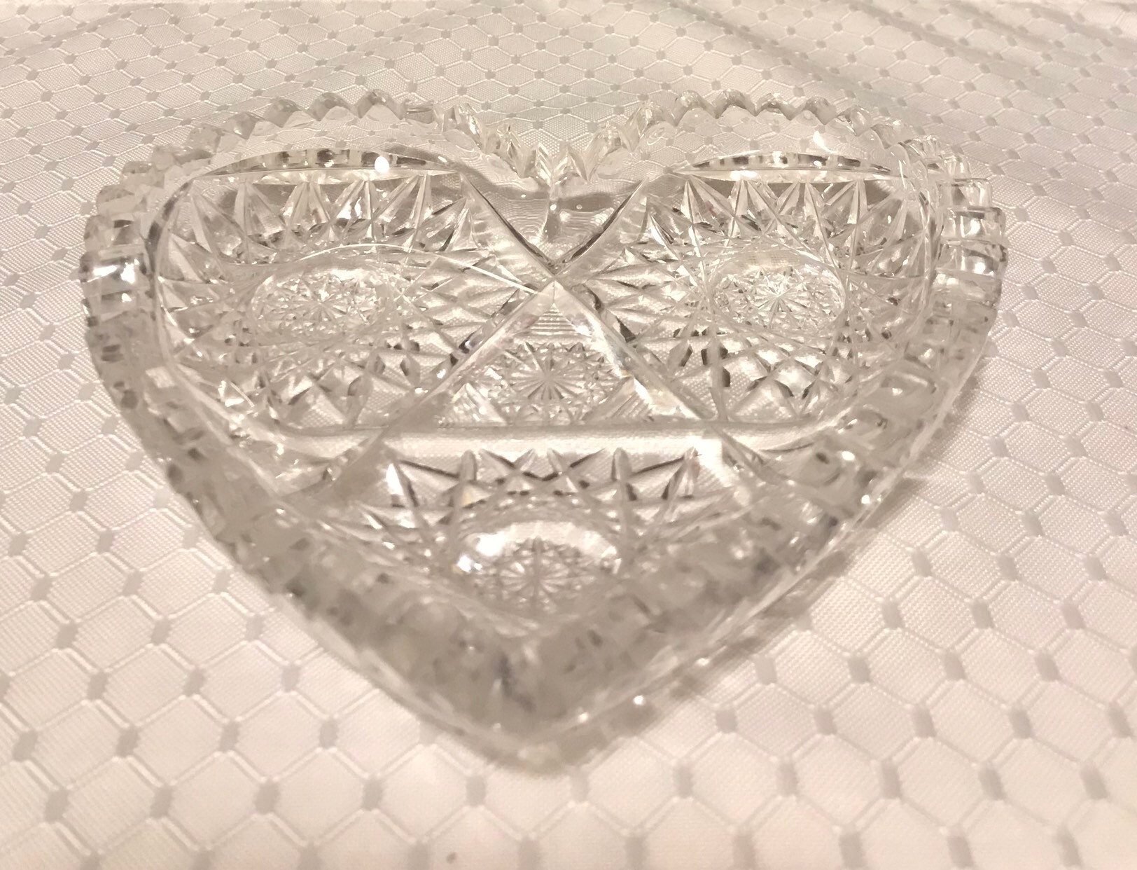 Cut Glass Vintage Heart Ashtray