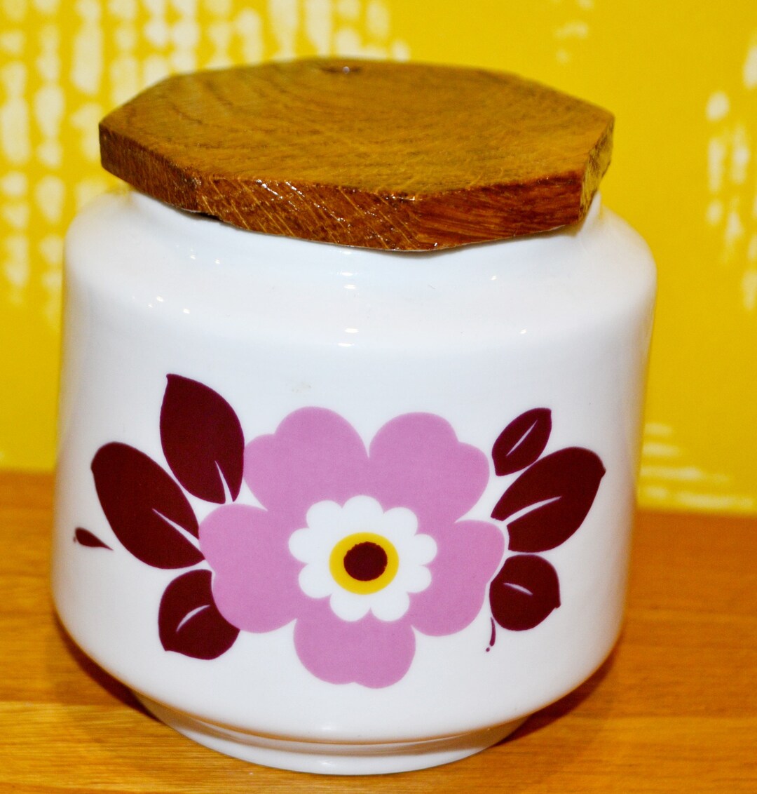 Vintage Ceramic Lidded Jar by Winterling, Pink/white, 1970s Retro ...