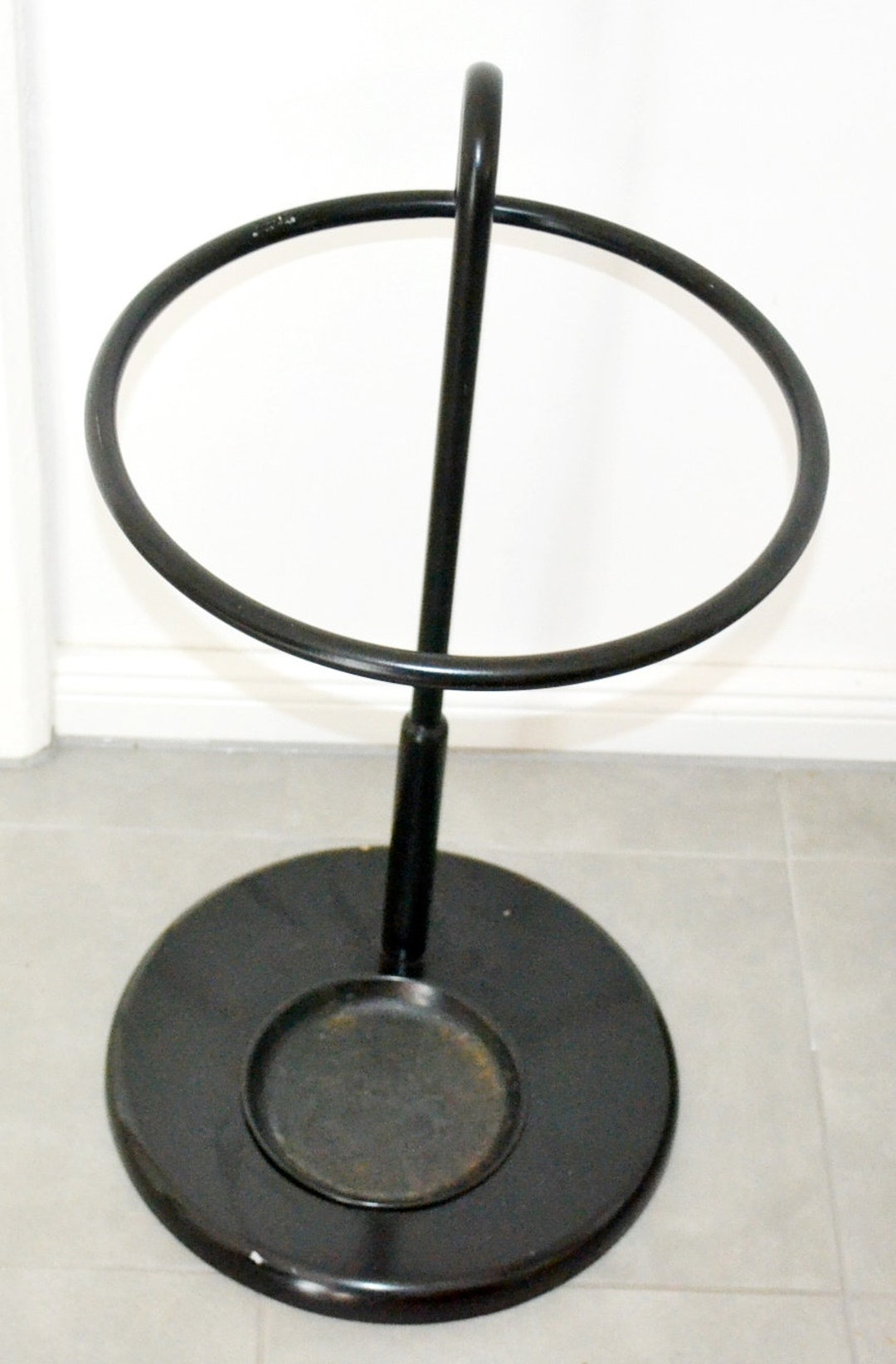 Vintage Metal Design Umbrella Stand Black 80s Retro Mid Century Country ...