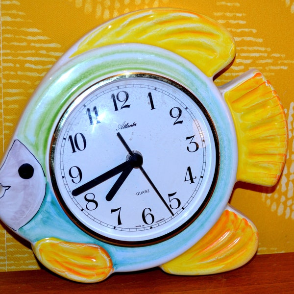 Ceramic Fish Wall Clock - Etsy