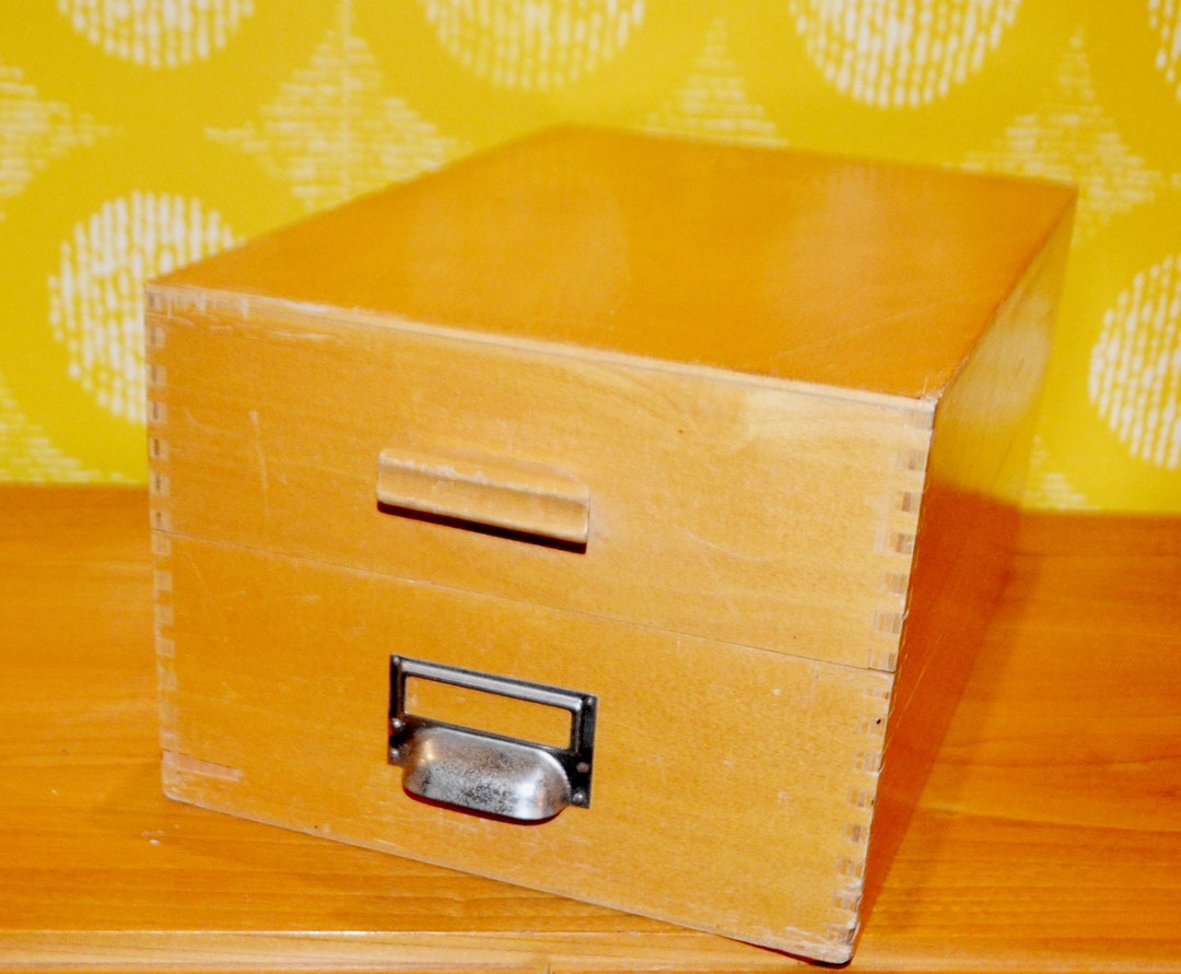 Vintage Card Boxes Brown /beige 60s Retro Vintage Mid Century Shabby ...