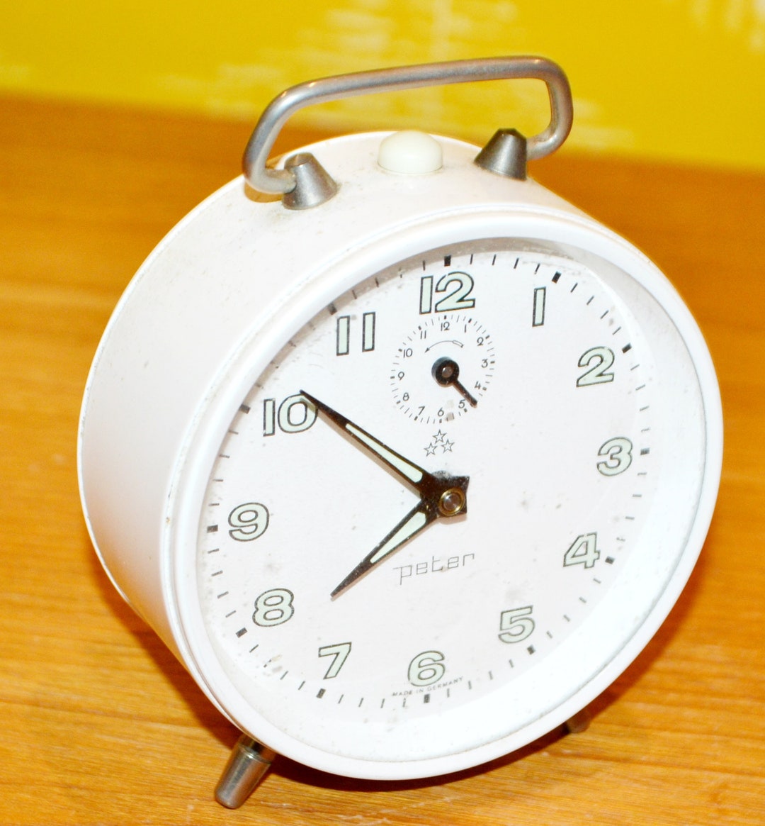 Vintage Alarm Clock by Peter 50s Retro White Mid Century Retro ...