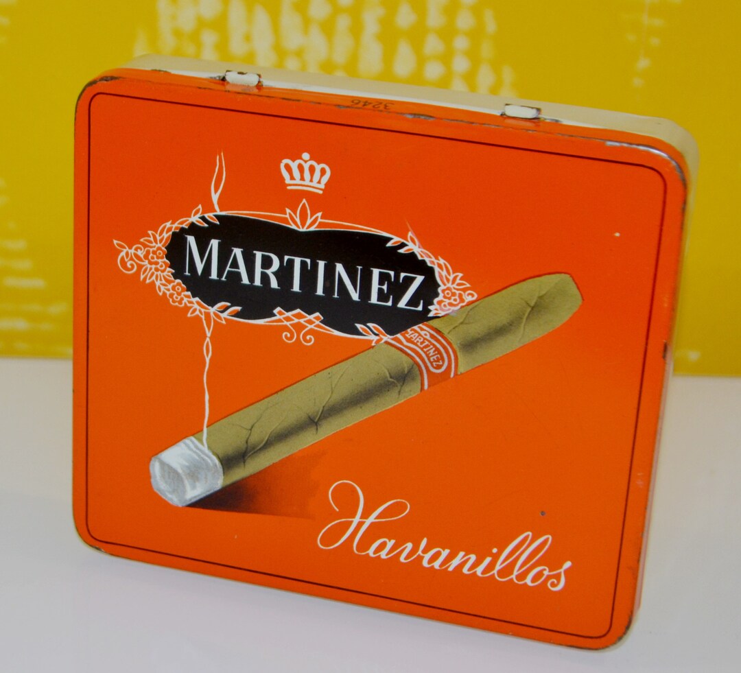 Vintage Tin Cigar Can Orange Seventies 70s Retro Space Age Design ...