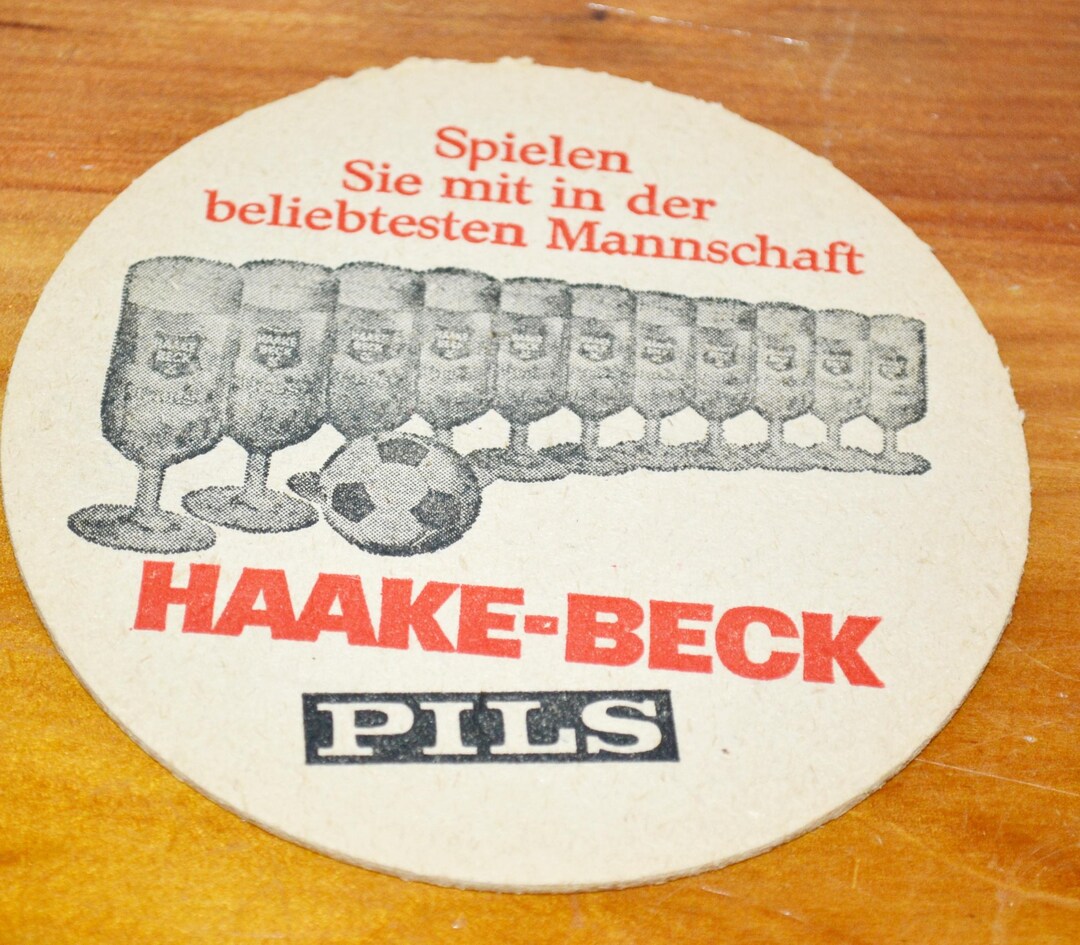 Vintage Collectible Cardboard Beer Mat Haake Beck 50s Mid Century Retro ...