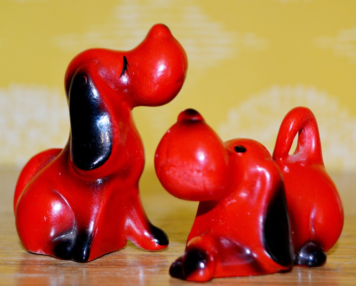 Vintage Figures Ceramic Red Dogs Red Dogs 70s. Seventies - Etsy UK