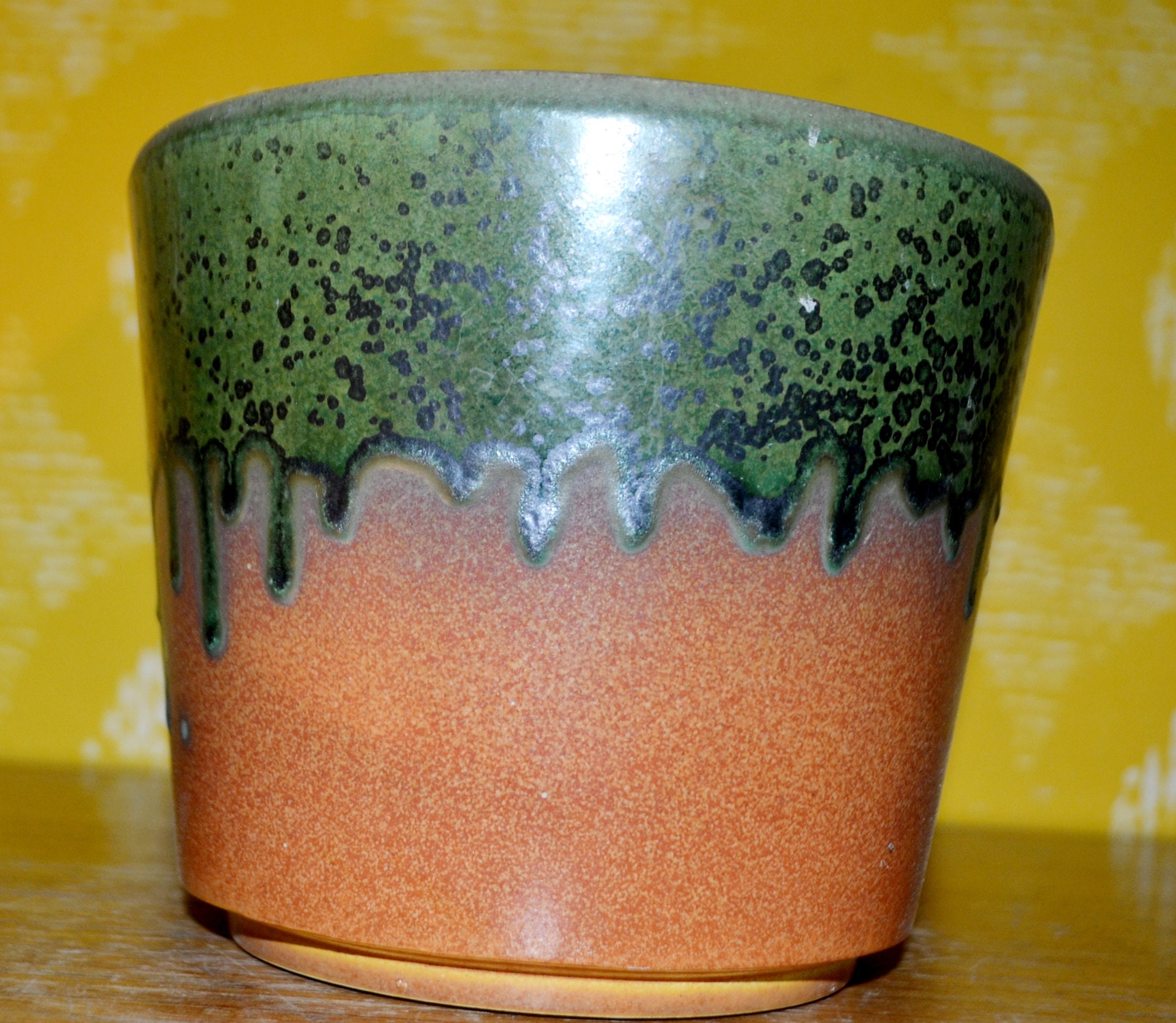 Home & Living Home Décor Vintage Flowerpot 70s Beige Green Seventies ...