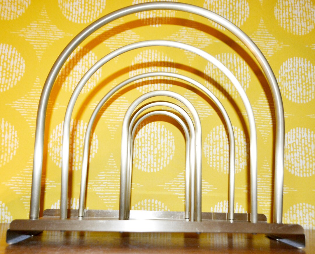 Vintage Newspaper Rack Art Deco Metal 70s Retro Mid Century Brass ...