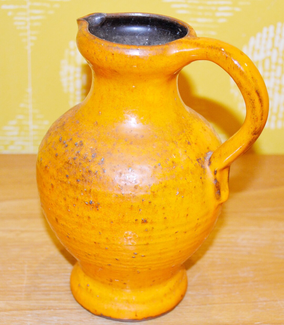 Vintage Ceramic Vase Orange 70s Retro Mid Century Space Age WGK Shabby ...