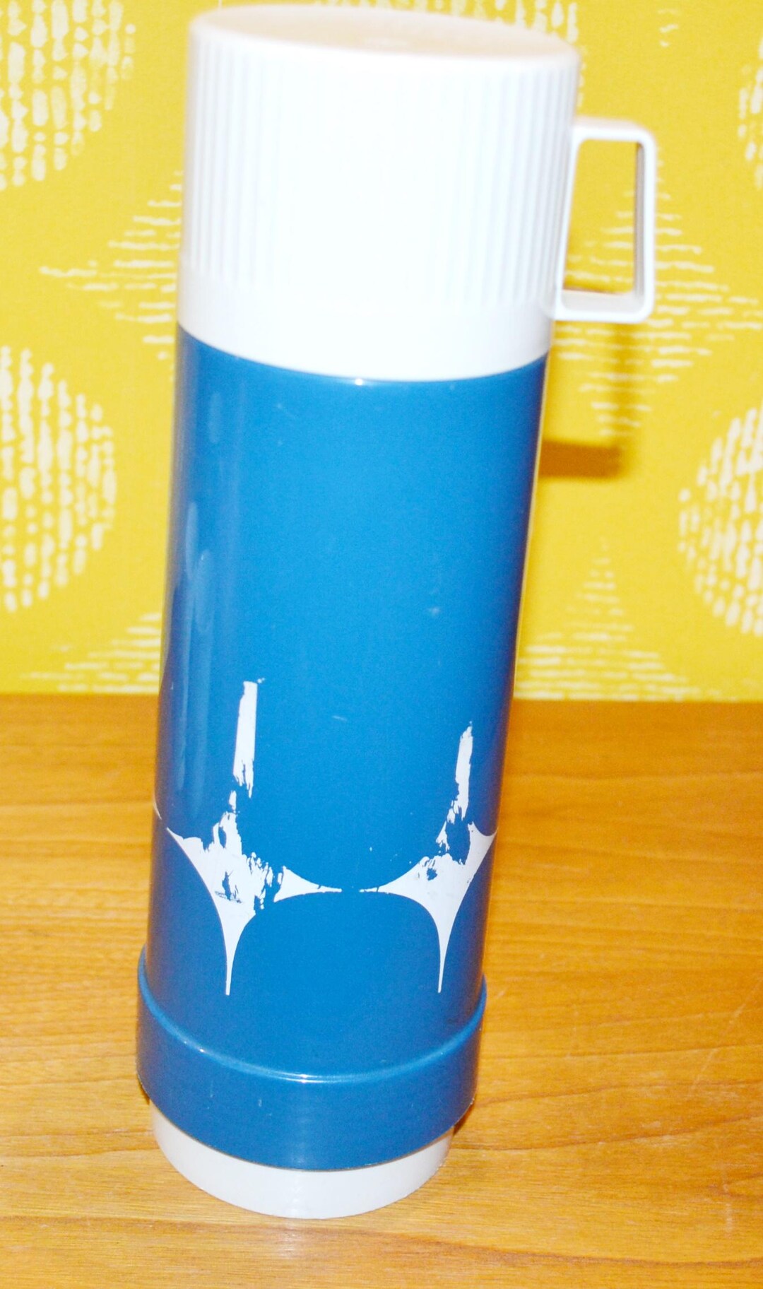 Vintage Thermos Flask Blue/white 70s Retro Design Mid Century Space Age ...