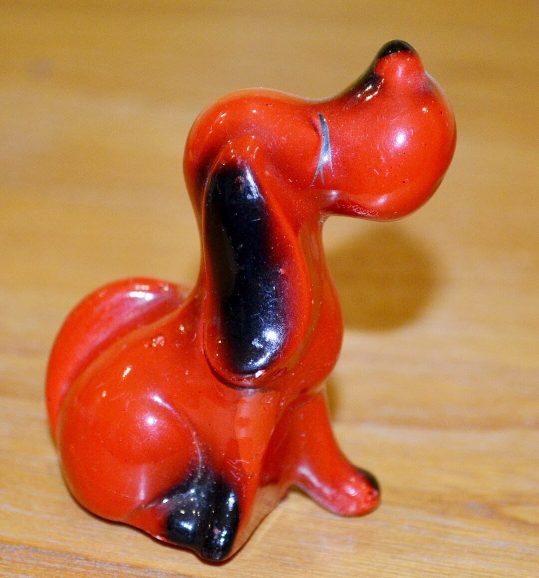 Vintage Dog Figurine 70s Red Retro Mid Century Shabby Chic Country ...