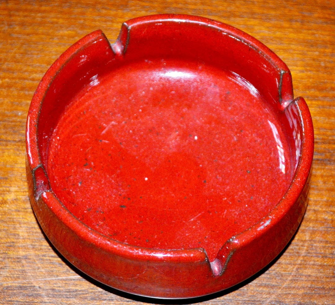 Vintage Ceramic Ashtray, Red, 1970s, Mid Century, Retro, Space Age ...