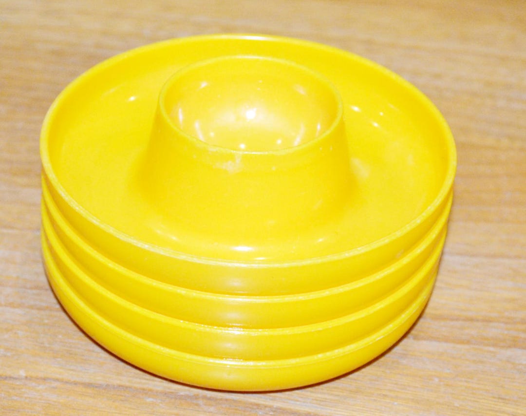 Vintage Egg Cup 70s Plastic Yellow Seventies Retro Mid Century ...