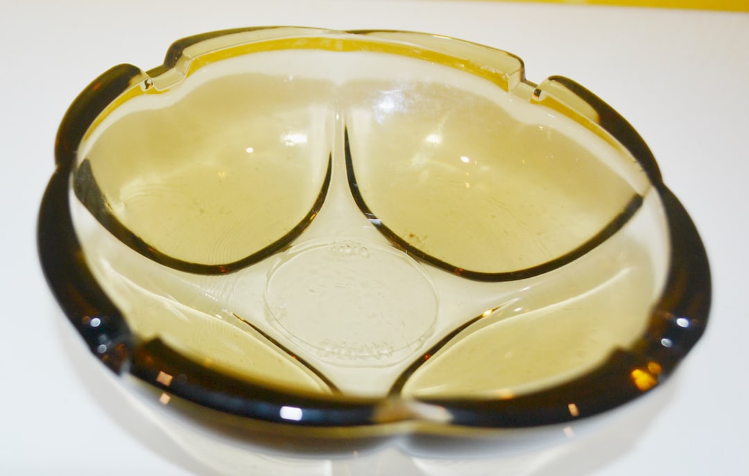 Vintage Glass Ashtray Brown 70s Space Age Retro Mid Century Ashtray ...
