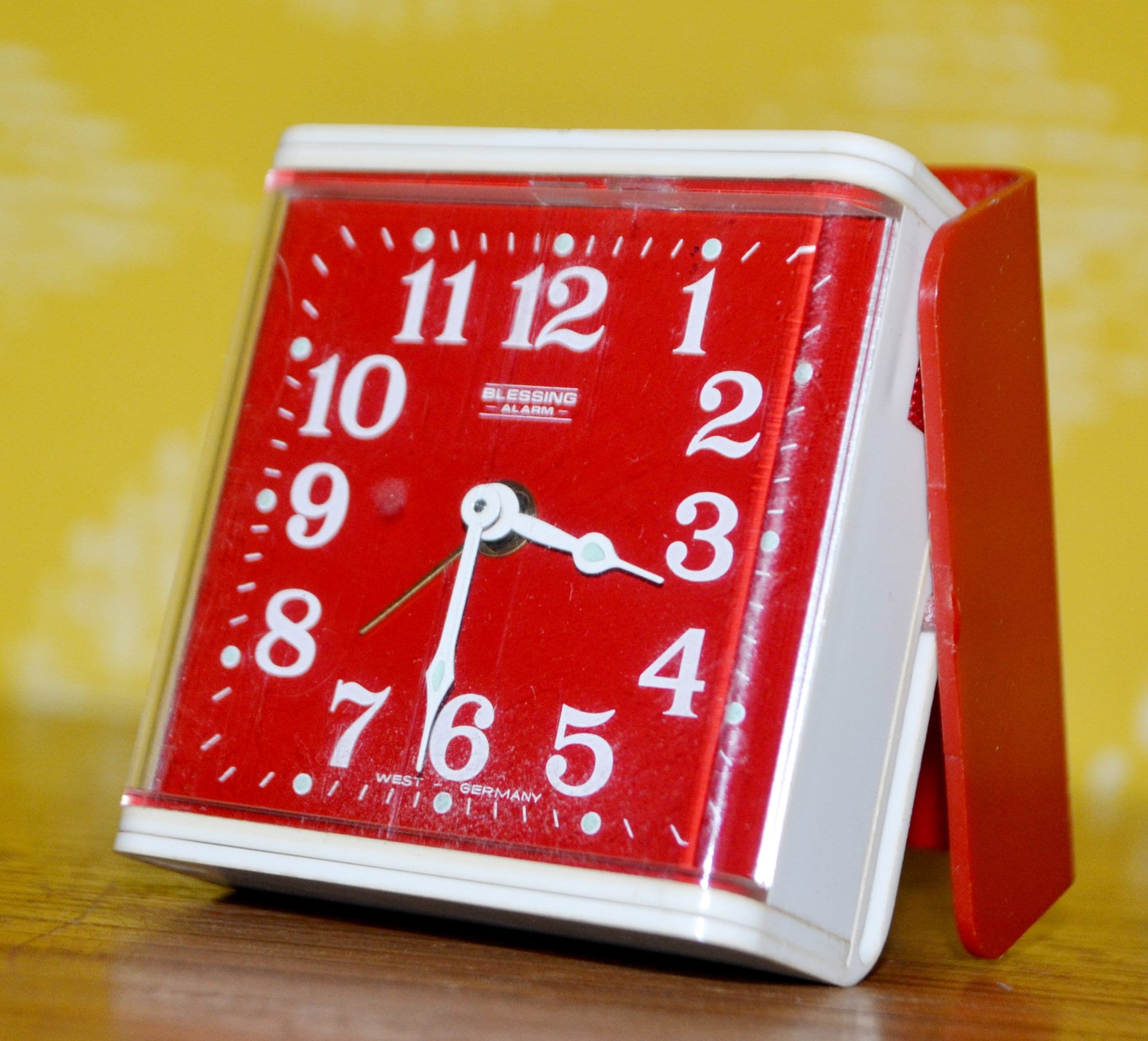 Vintage Alarm Clock by Blessing from the 70s Red /White Mid | Etsy