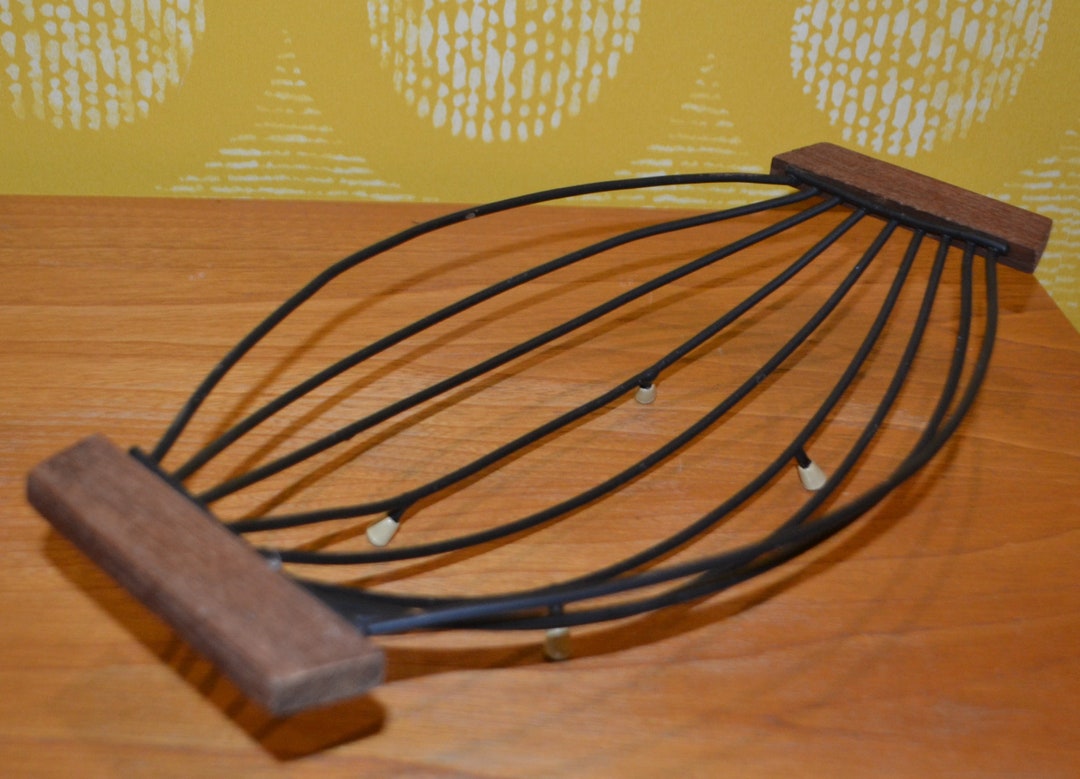 Vintage Offering Basket Made of Metal / Teak Wood 60s. Brown Retro ...