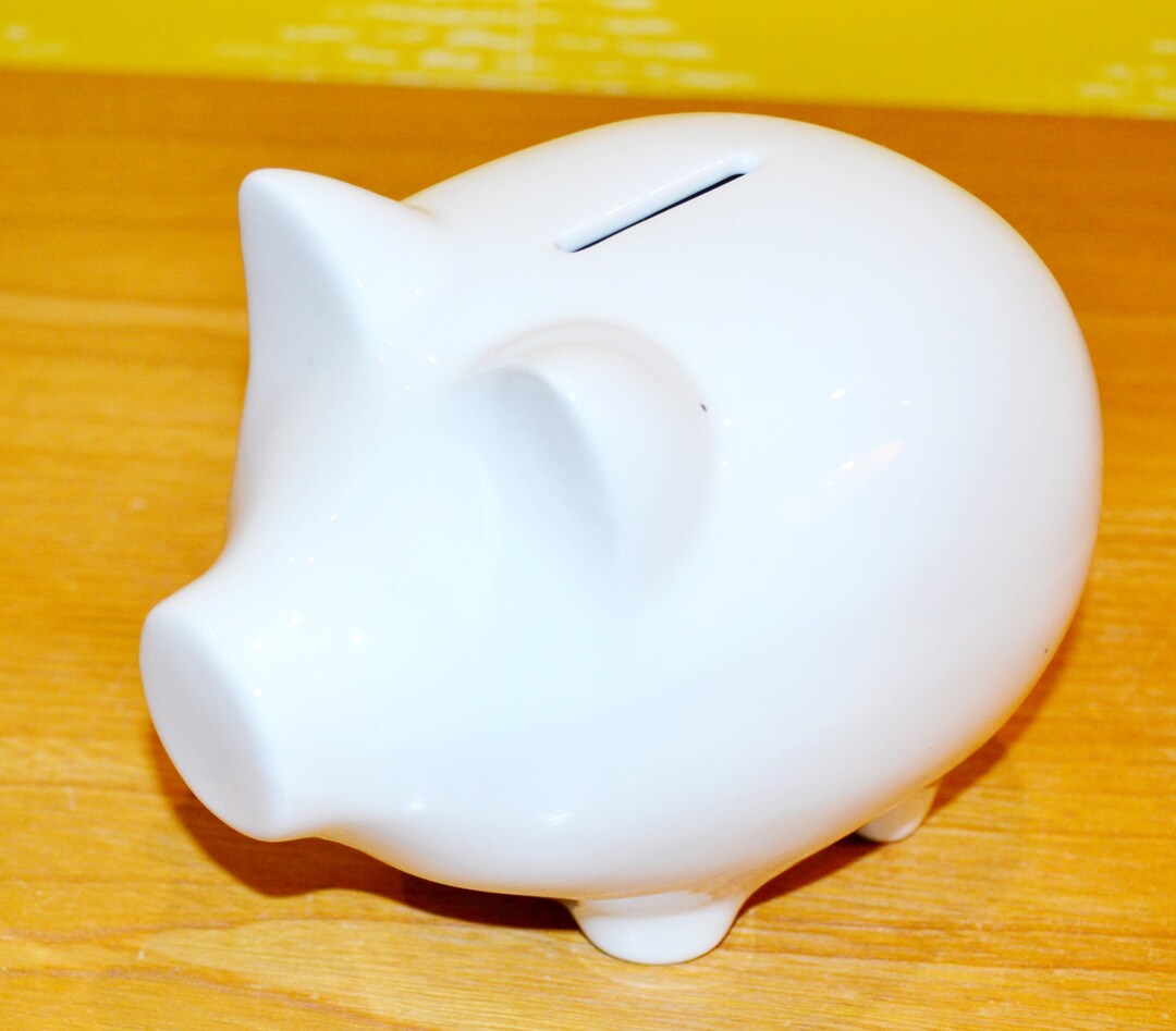 Vintage Money Box / Piggy Bank by Lindner White Porcelain Decoration ...