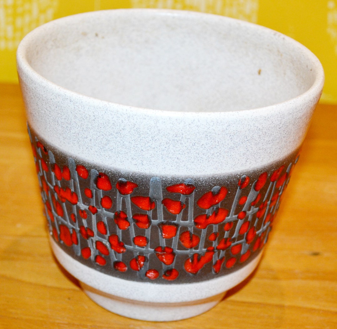Vintage Flower Pot 16 Cm X 16 Cm 70s Seventies Retro Mid Century Plant ...