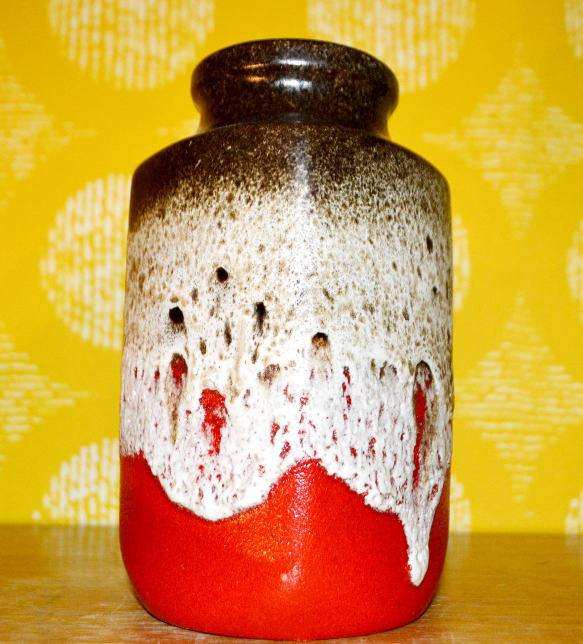 Vintage Ceramic Vase 70s Orange Brown Space Age Mid Century Retro ...