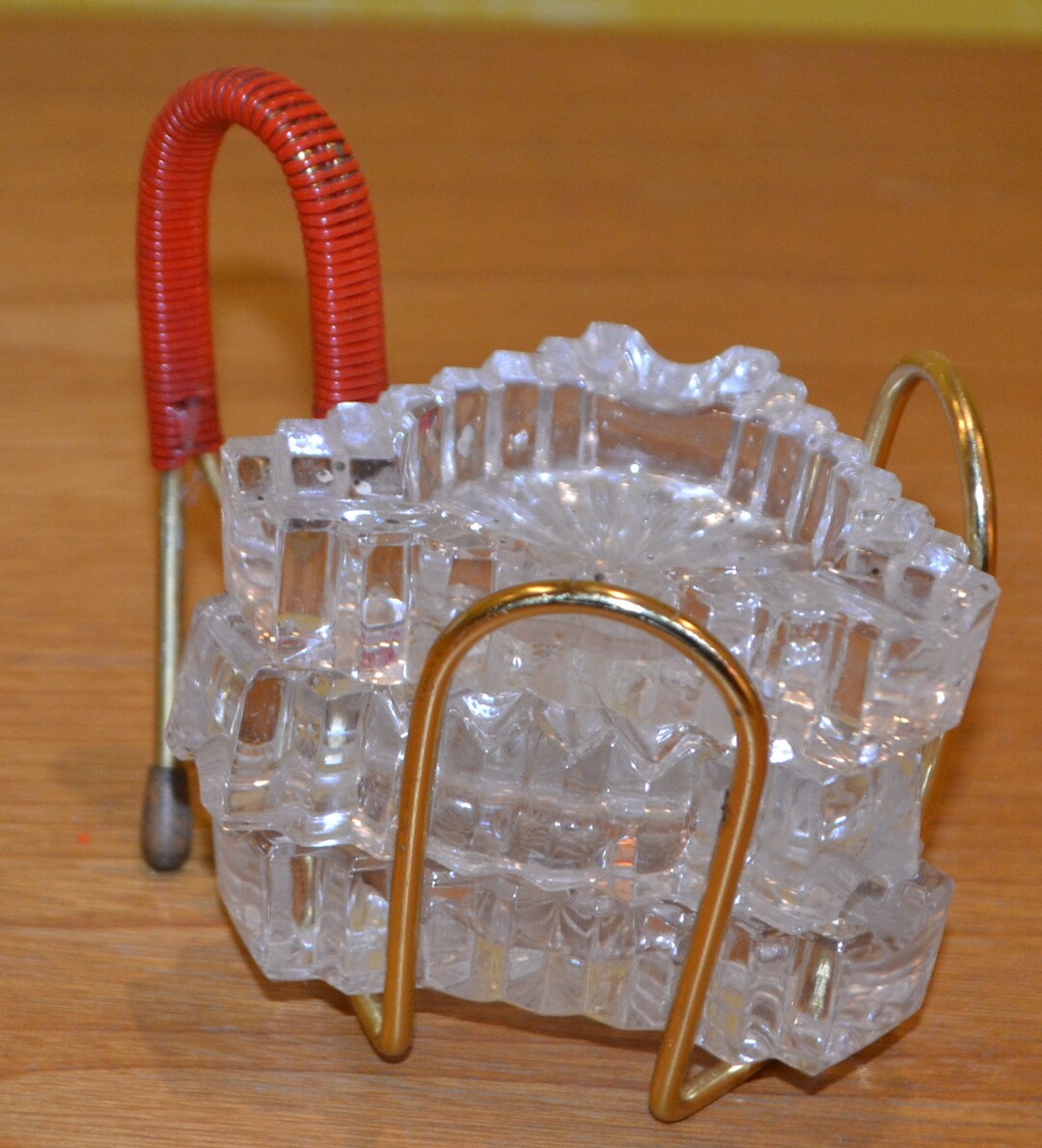 Vintage Glass Ashtray Set With Frame Fifties 50s Retro Mid Century ...