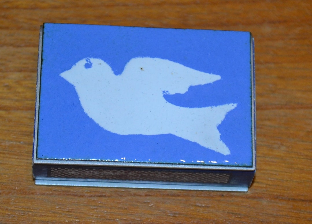 Vintage Matchstick Dispenser Peace Dove Metal Box for Matches 70s Mid ...