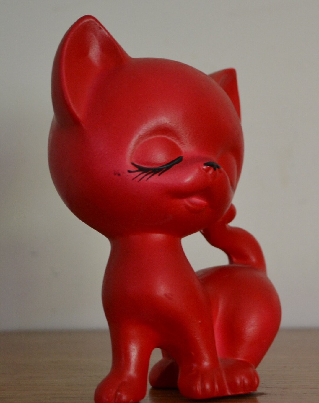 Vintage Cat Red 70s Figure Red Cat - Etsy