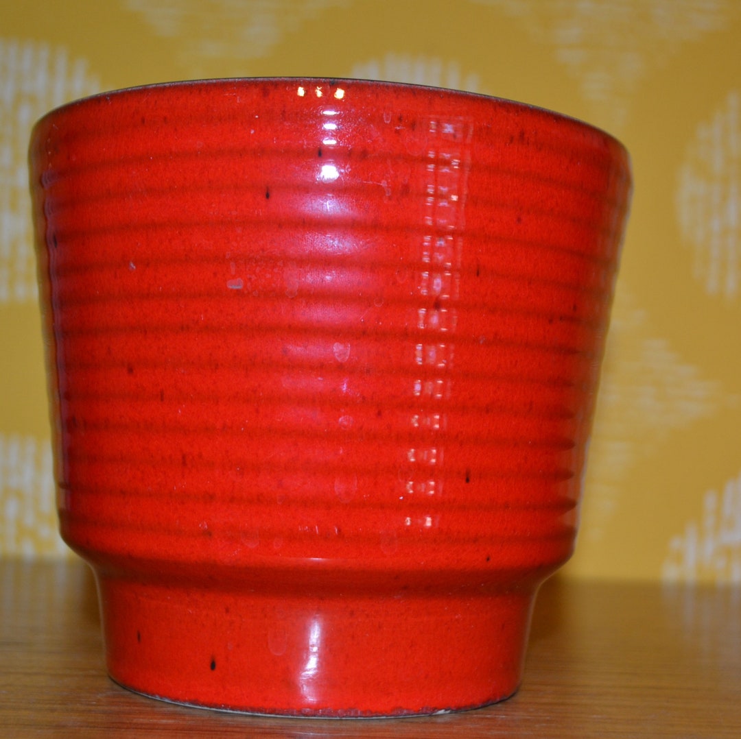 Vintage Flower Pot Red 70s Retro Mid Century Space Age WGK WGP Fat Lava ...