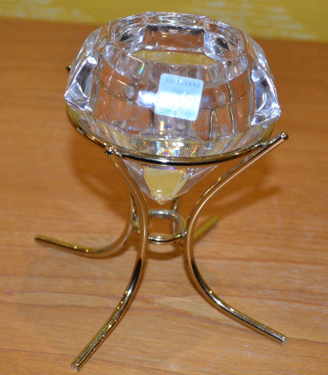 Vintage Tealight Holder by Partylite Diamond Shape Lead Crystal 70s Mid ...