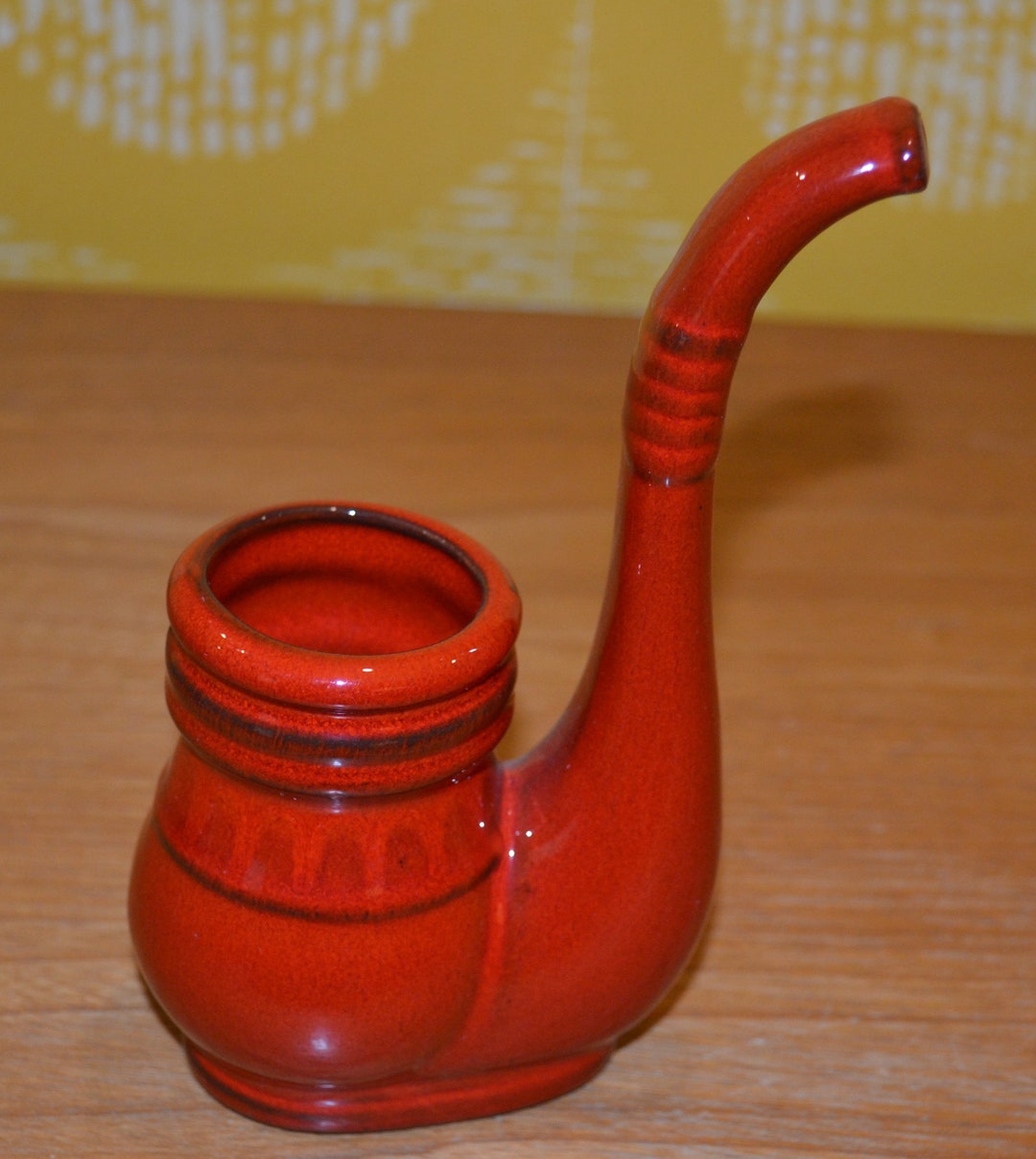Vintage Deco Pipe Ceramic Red Deco 60s 70s Mid Century Retro Space Age ...