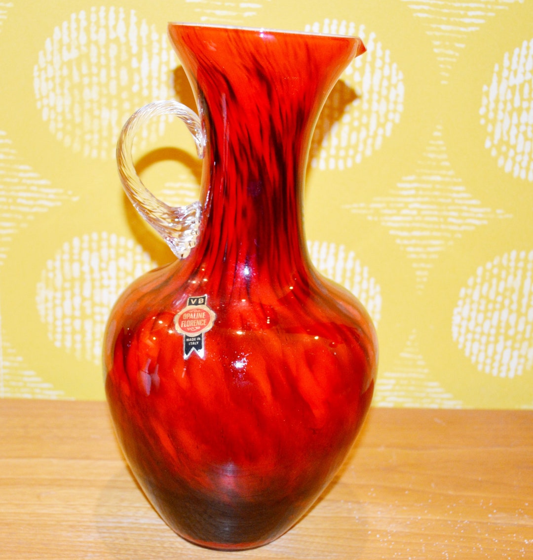 Vintage Opaline Glass Vase Florence RED Made in Italy Seventies WGP ...