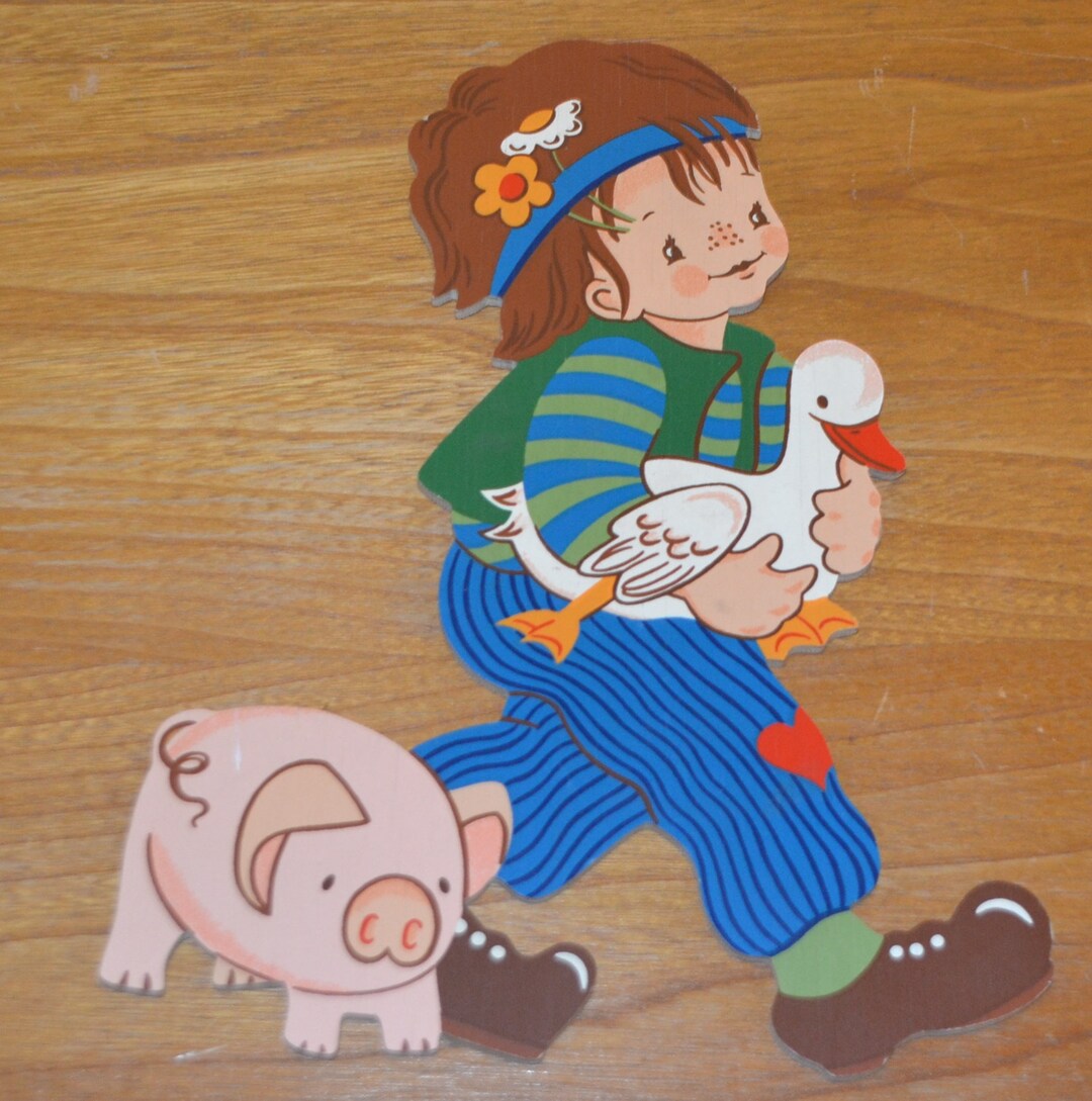 Vintage Wooden Figure Art Toy 80s Retro Mid Century Toy Shabby Chic ...