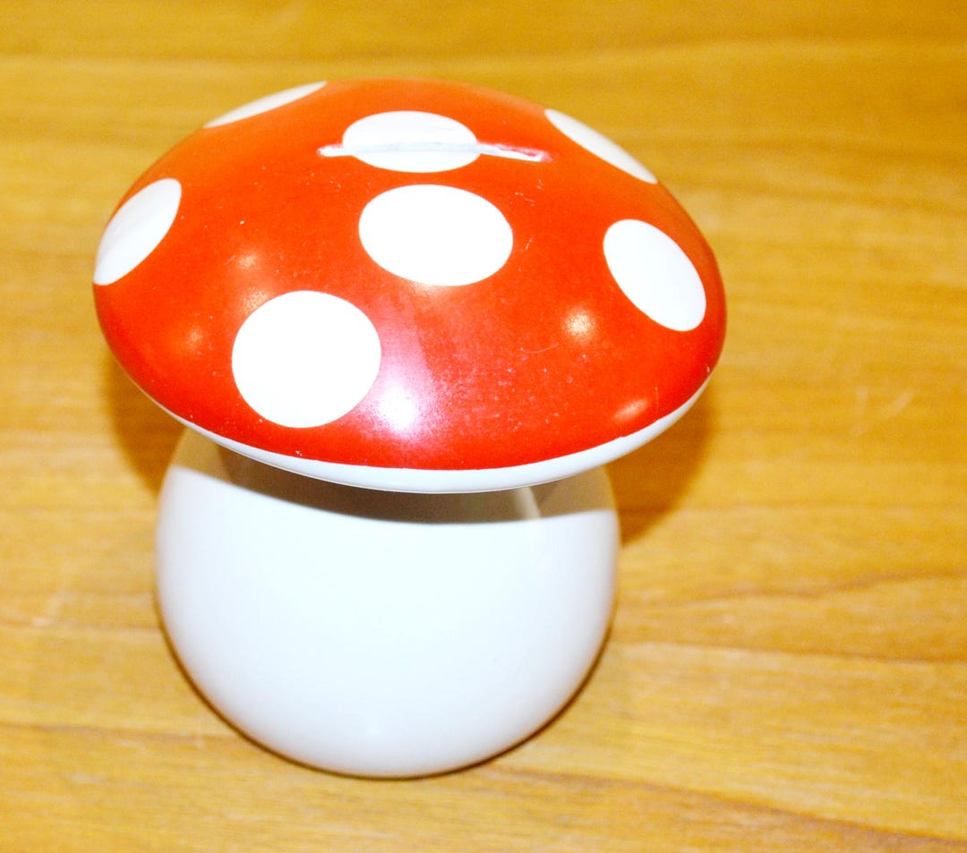 Vintage Money Box Ceramic Mushroom Red/white Collectible Seventies 70s ...