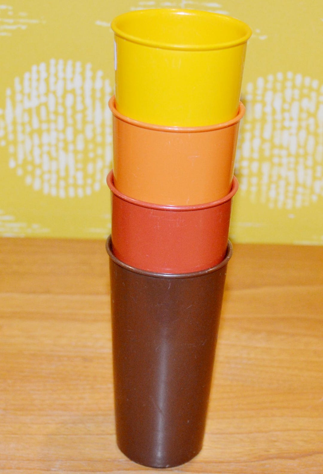 4x Vintage Camping Cups by Tupperware, Colorful 70s Retro Mid Century ...