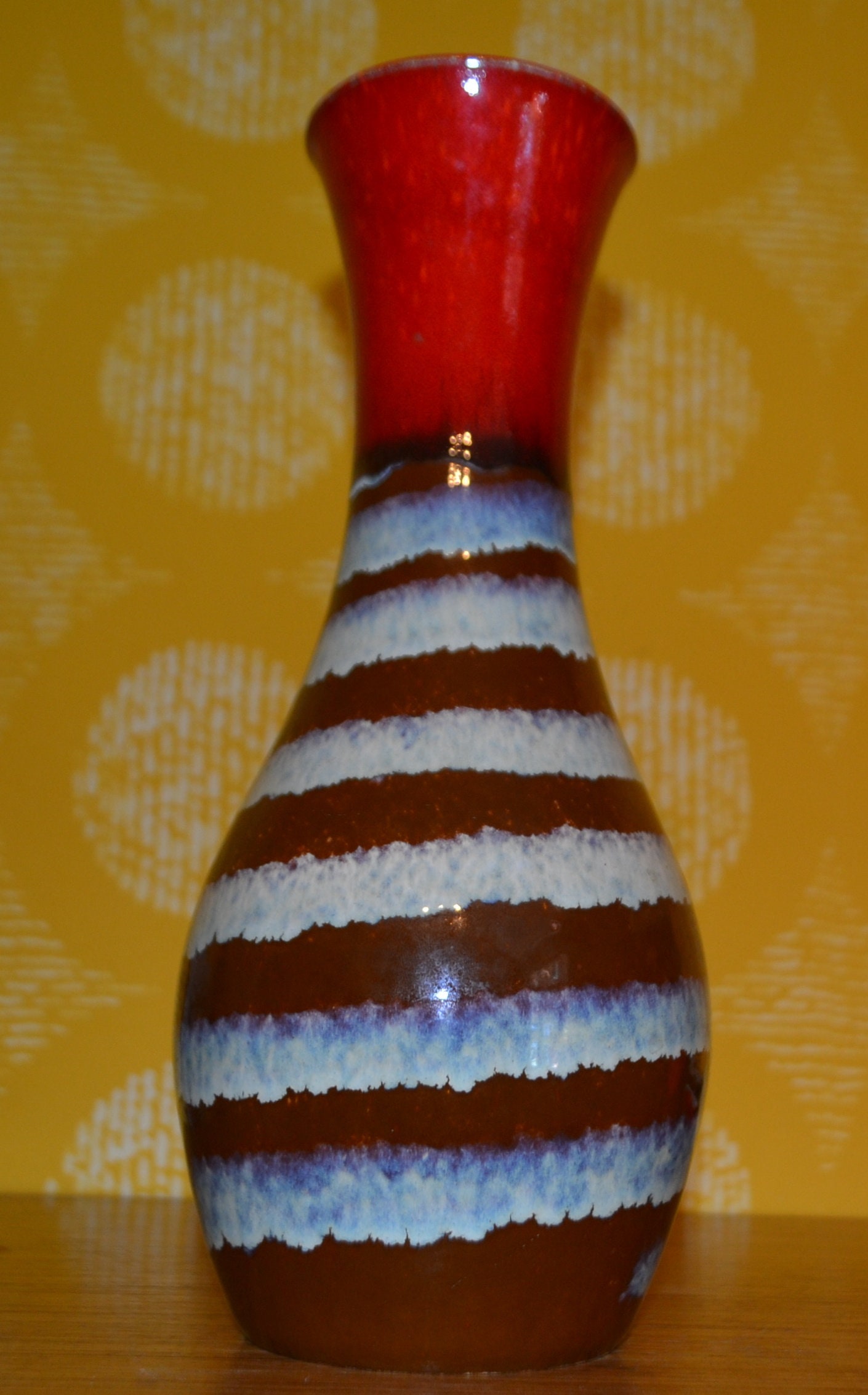 Vintage Ceramic Vase 70s Orange Brown Space Age Mid Century Retro ...