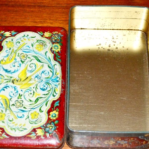 Vintage Tin Box 70s Red /gold Seventies Mid Century Space Age - Etsy