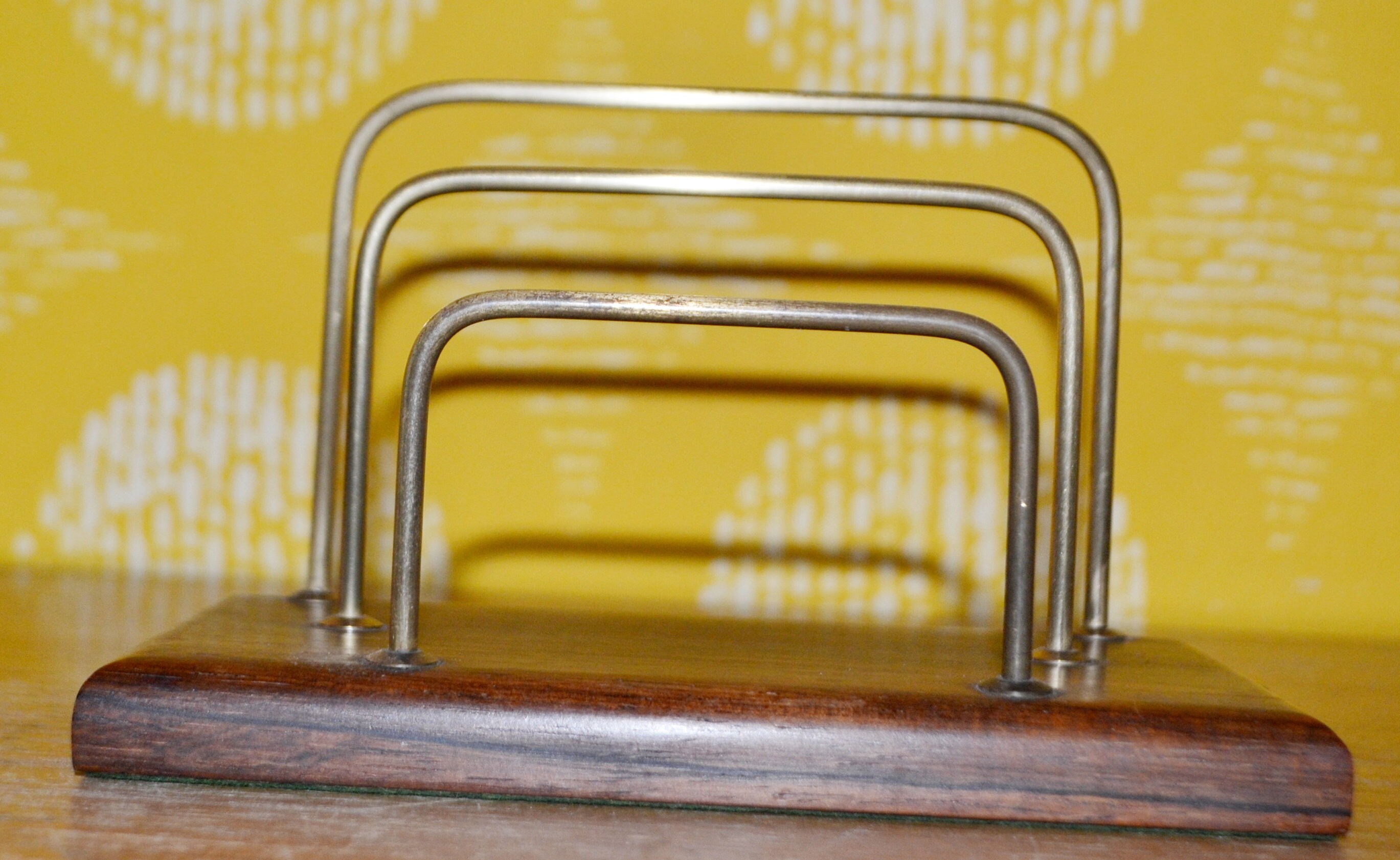 Vintage Note Holder 1960s Wood/metal Brown Gold Retro Space - Etsy UK