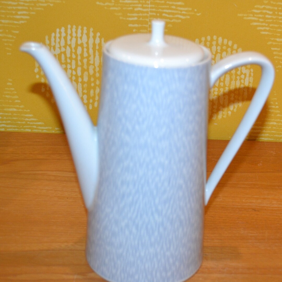 Beautiful Ceramic Vintage Coffee Pot White/blue 50s Retro Mid Century ...