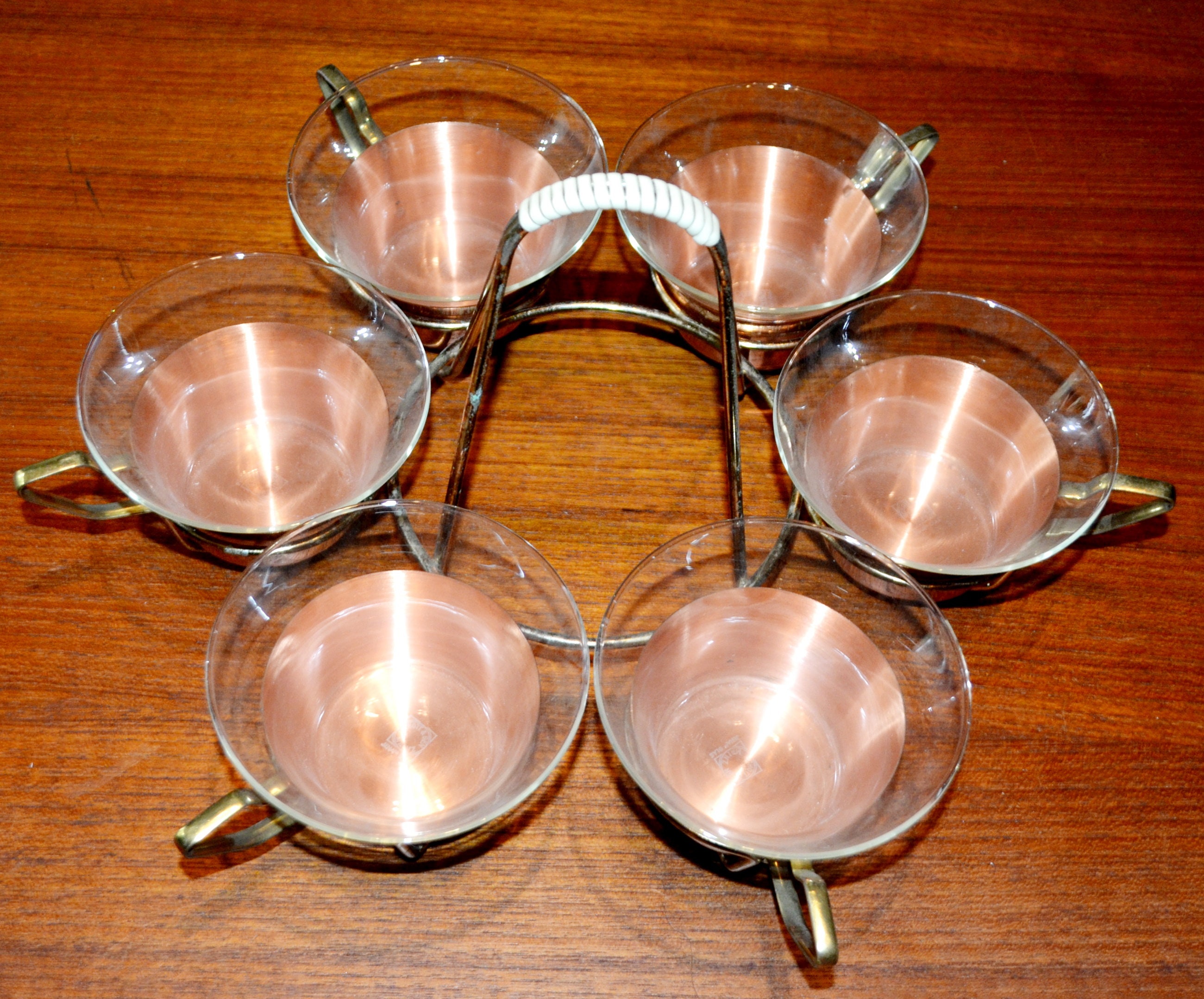 Vintage Tea Glasses Set With Frame Retro Design 60s Tea Mid Century ...