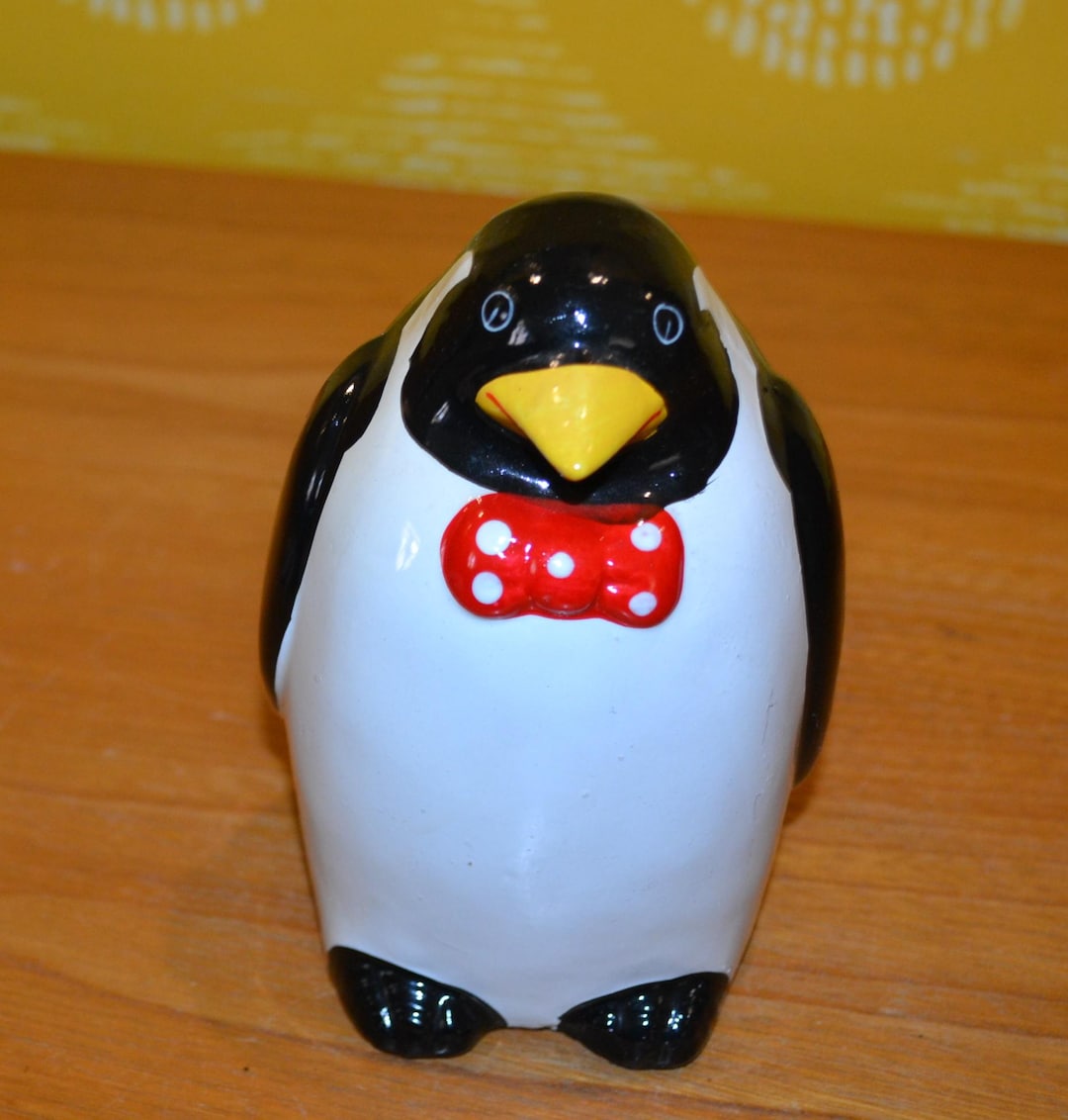 Vintage Money Box Ceramic Penguin Collectible Seventies 70s Moneybox ...