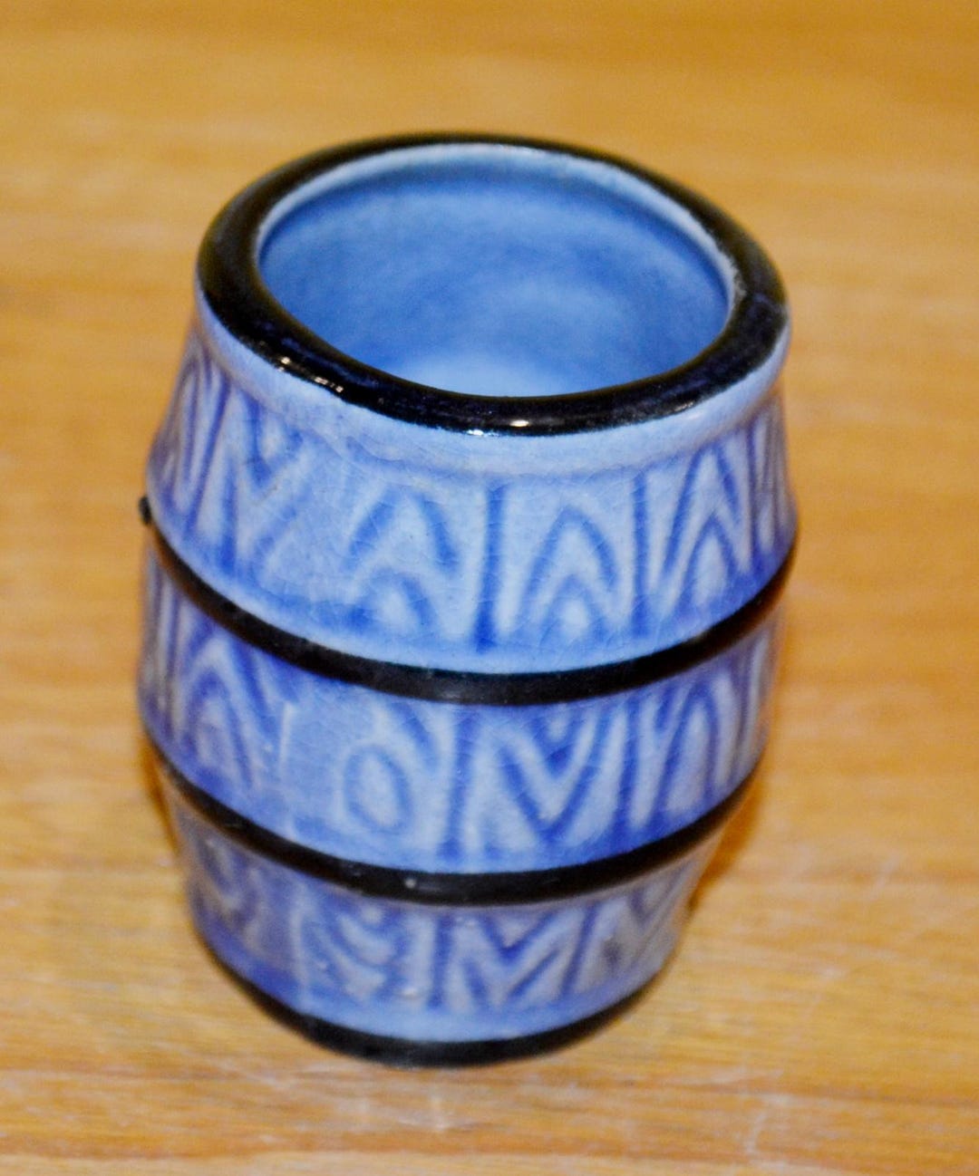 Vintage Toothpick Dispenser Ceramic Barrel Blue 70s Seventies Mid ...