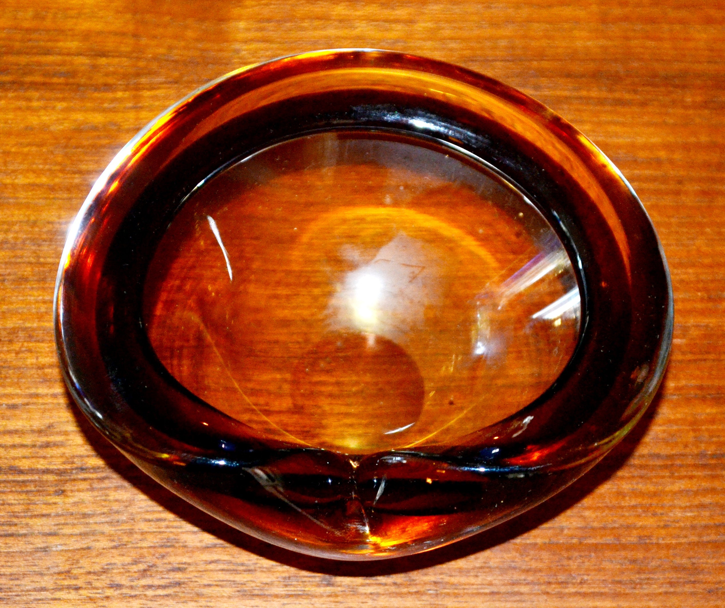 Vintage Glass Ashtray Yellow 70s Ashtray Seventies Retro Mid Century ...