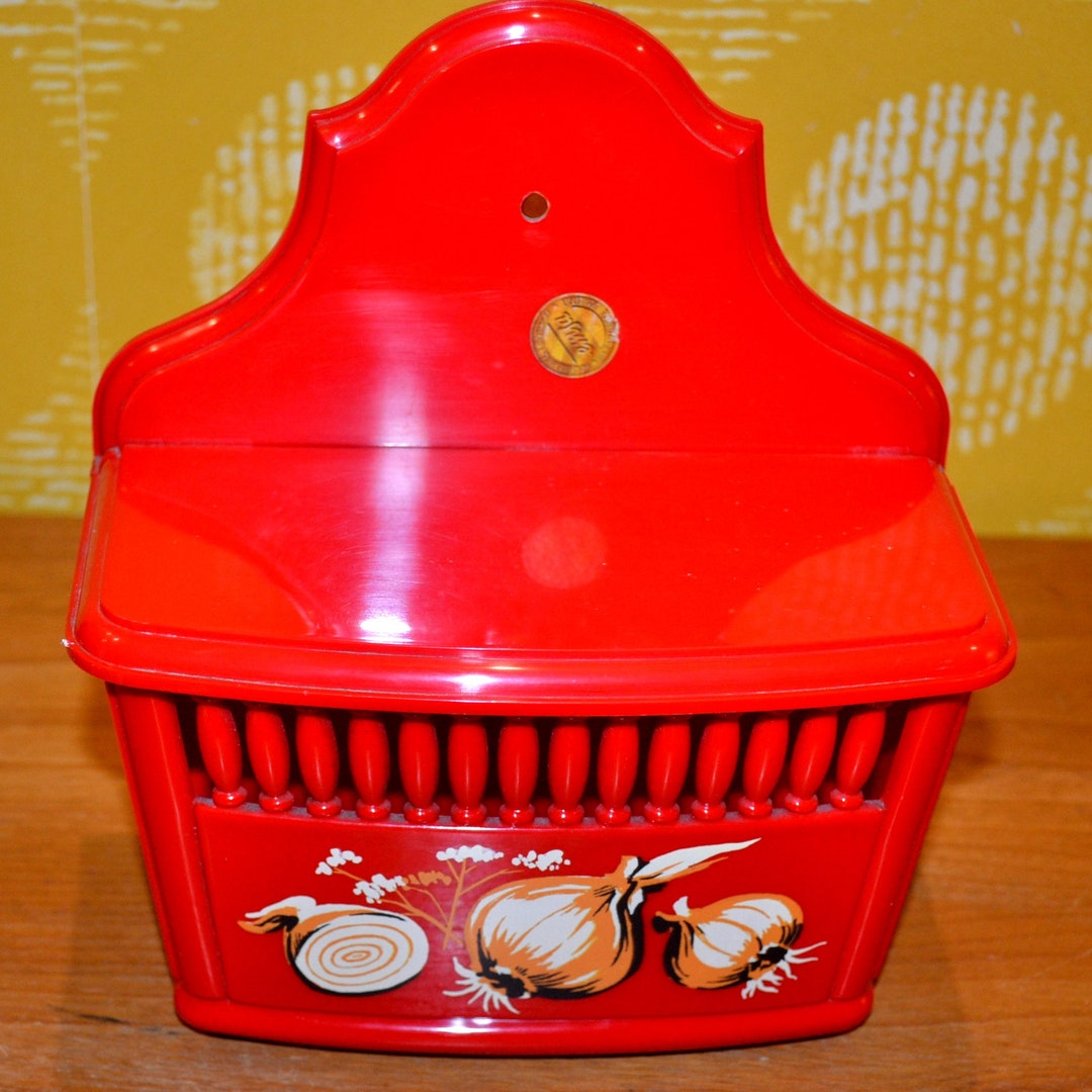 Vintage EMSA Onion Box Red Plastic 70s Seventies Mid Century Retro ...