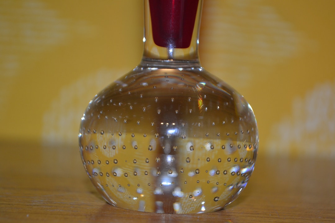 Vintage Bubble Glass Vase SOLIFLEUR Bubbles Glass Glass Vase Red 60s ...