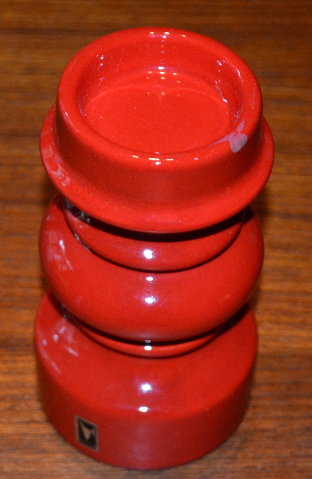 Vintage Candlestick Red 70s Ceramic by Gallo Made in Italy Retro Mid ...